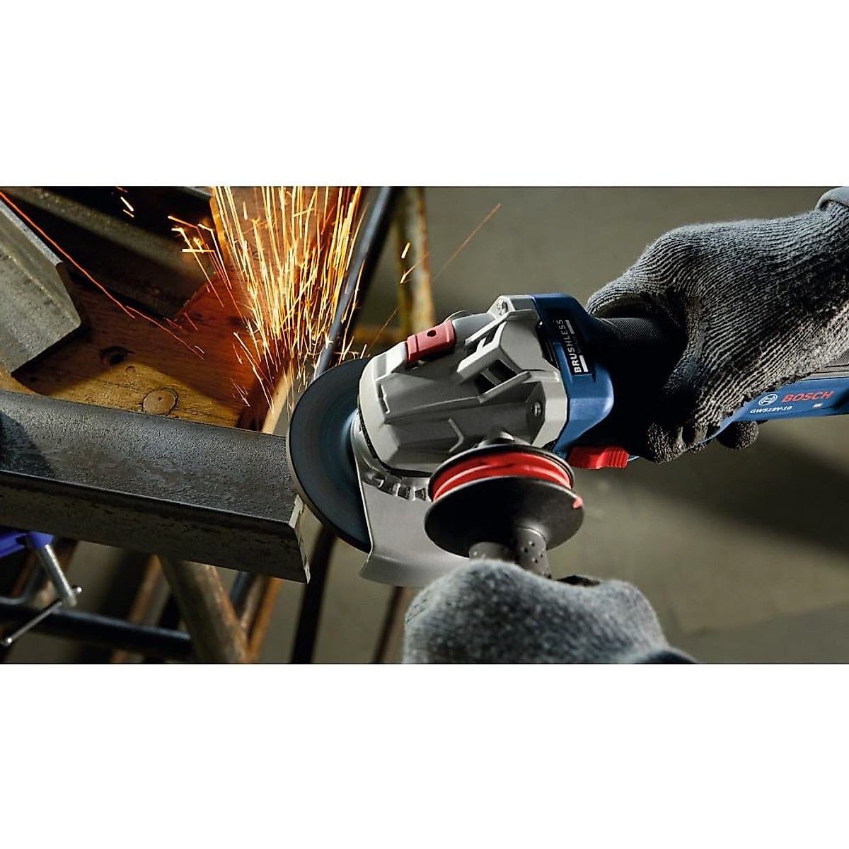 BOSCH GWS18V-10N 18V Brushless 4-1/2 – 5 In. Angle Grinder with Slide Switch (Bare Tool), Black