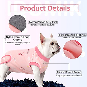 IDOMIK Dog Recovery Suit After Surgery,Breathable Dog Surgery Recovery Suit for Female Male Dogs Cats,Dog Surgical Onesie for Spay Neuter Surgery,E-Collar Cone Alternative Anti-Licking Abdominal Wound
