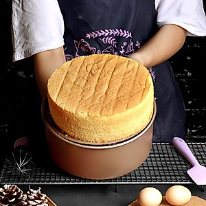 6 Inch Cake Pan Non-Stick Carbon Steel Deep Round Baking Pan with Removable Loose Bottom, Heavy Duty Deep Wall Bakeware Round Cake Pans, Quick Release Cake Molds for Baking Layer Cake, Cheese Cake