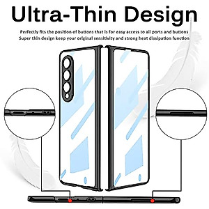 Miimall Compatible for Samsung Galaxy Z Fold 4 Case with Built-in Screen Protector, Hard PC Slim Thin Shockproof Heat Dissipation Shell Anti-Scratch Case Protector Bumper for Z Fold 4 5G 2022(Black)