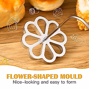 Flower Rosette Iron Waffle Molds: Creative Cake Printing Cookie Pastry Mold with Handle for Dessert Biscuit Waffle Baking Gadget