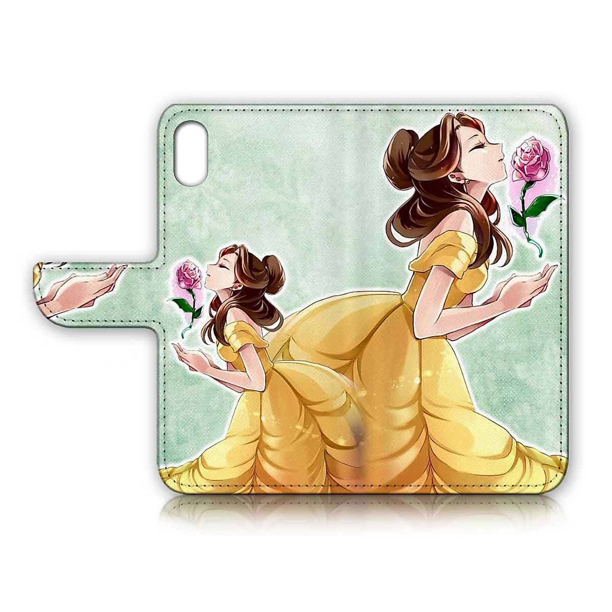 for iPhone Xs, for iPhone X, Designed Flip Wallet Phone Case Cover, A24586 Beauty Beast Belle 24586