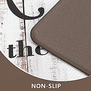 Farmhouse Kitchen Rugs Sets of 2, Personalized Kitchen Mats Cushioned Anti fatigue, Wooden Kitchen Rugs Non Slip Washable, White Kitchen Floor Mats for in Front of Sink, 18'' x 48'' + 18'' x 30''