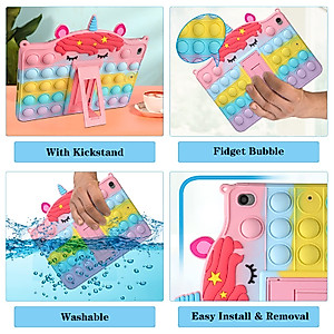 WESADN for iPad Mini 5 Case for iPad Mini 4 Case with Kickstand for Girls Women Silicone Fidget Bubble Case Cute Pop Protective Holder Tablet Cover for iPad Mini 5th 4th Generation 7.9 inch