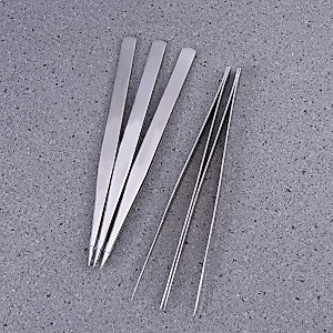 Artibetter 10PC Pointed Stainless Steel Tip Straight Tweezers,Fine Angled Removal for Profissional Grafting Eyelash Extension False Eyelash Nail Art Electionics Medical