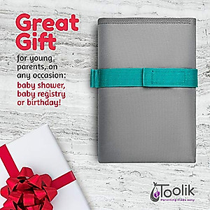 Toolik Baby Diaper Changing Pad, Extra Large (27.5 x 19.7 inch) Waterproof Mat for Stroller Walks or Diaper Bag, Fits Newborn and Toddler for Quick Change on The go (Grey, Solid)