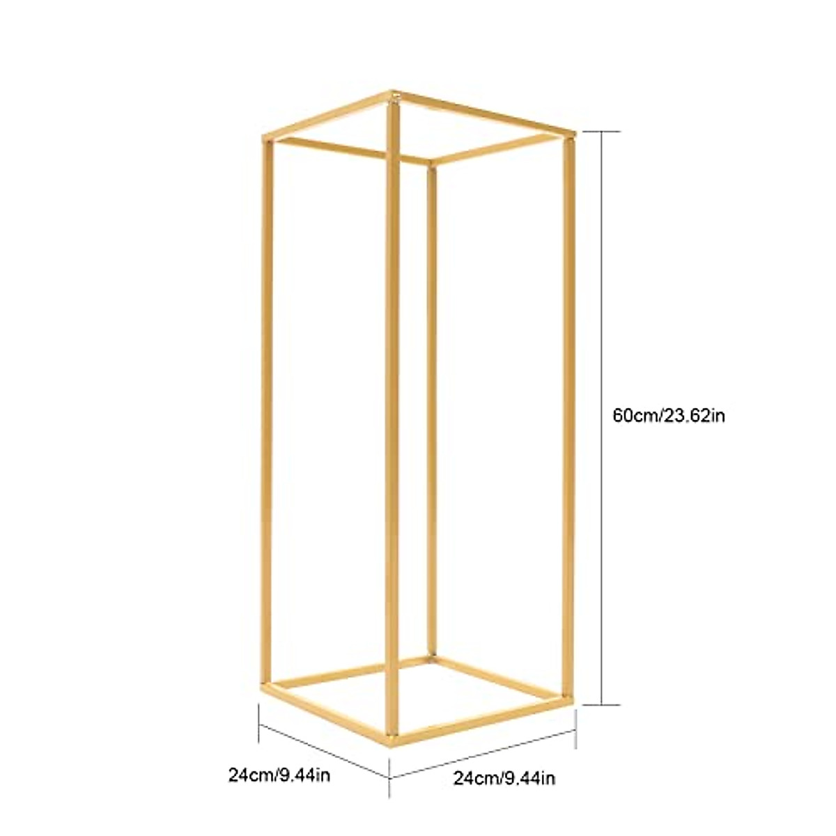 Gold Wedding Flower Stand Pack of 4, 24 Inch Tall Vase Column Stand Flower Holder, Metal Geometric Centerpieces for Table, Home Party Wedding Decorations Display Rack, Tools-Free Assembly