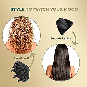 INFINITIPRO by CONAIR Heat Protect Hair Dryer with Diffuser, 1875W Blow Dryer with Advanced Heat Protection Helps Minimize Overdried Hair