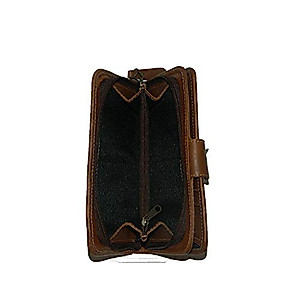 Womens Wallet, Purse, Genuine leather, Clutch, Billfold, Embossed, Trifold ladies wallet, Checkbook holder, Cash, Coins, gift for mom, gift for wife, Brown