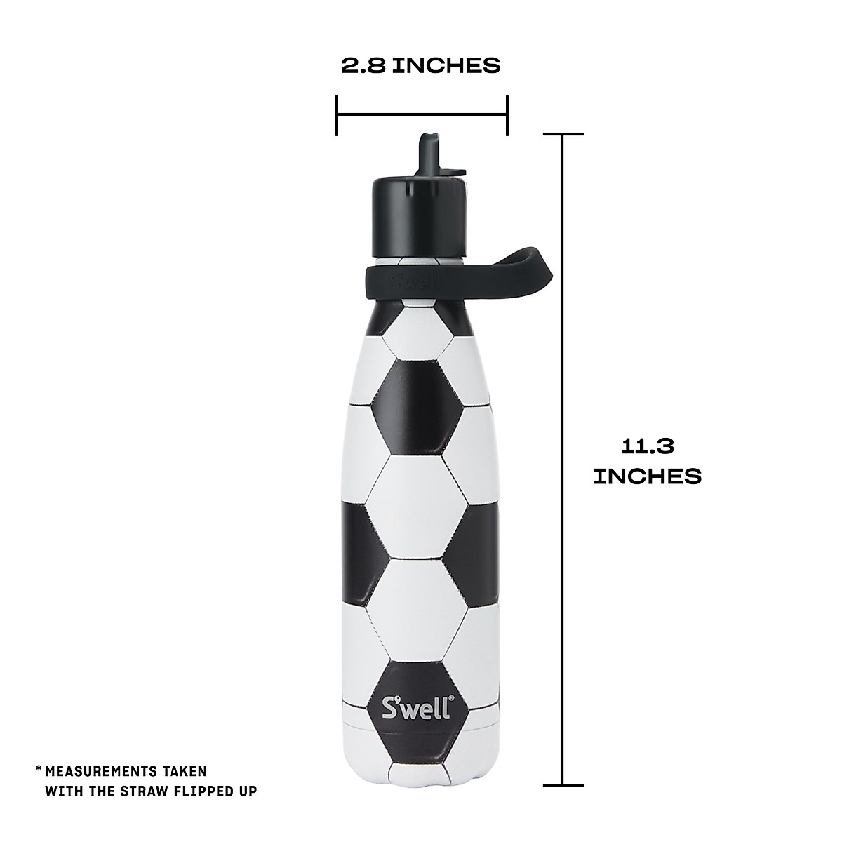 S'well Stainless Steel Water Bottle with Flip Straw Cap and Handle, 17oz, Goals, Triple Layered Vacuum Insulated Containers Keeps Drinks Cold for 36 Hours and Hot for 10, Perfect for On the Go