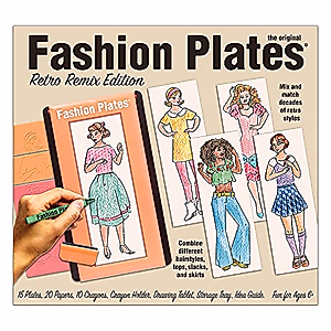 Fashion Plates — Retro Remix Edition — Mix-and-Match Drawing Set — Make 100s of Fabulous Fashion Designs — Ages 6+