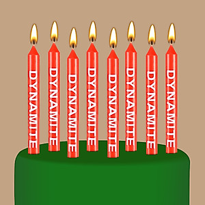 12 Pieces TNT Themed Birthday Candles Dynamite Birthday Candles TNT Cake Toppers for Cake Decoration Video Game Party Graduation Celebration and Daily Use