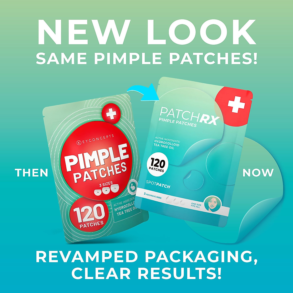 Pimple Patch Acne Treatment (Tea Tree Oil) - 120 Count, Acne-Healing Hydrocolloid Bandages (3 Sizes), Discreet Acne Dots Hydrocolloid Acne Patch, Pimple Patches, Acne Patches for Face & Body Acne