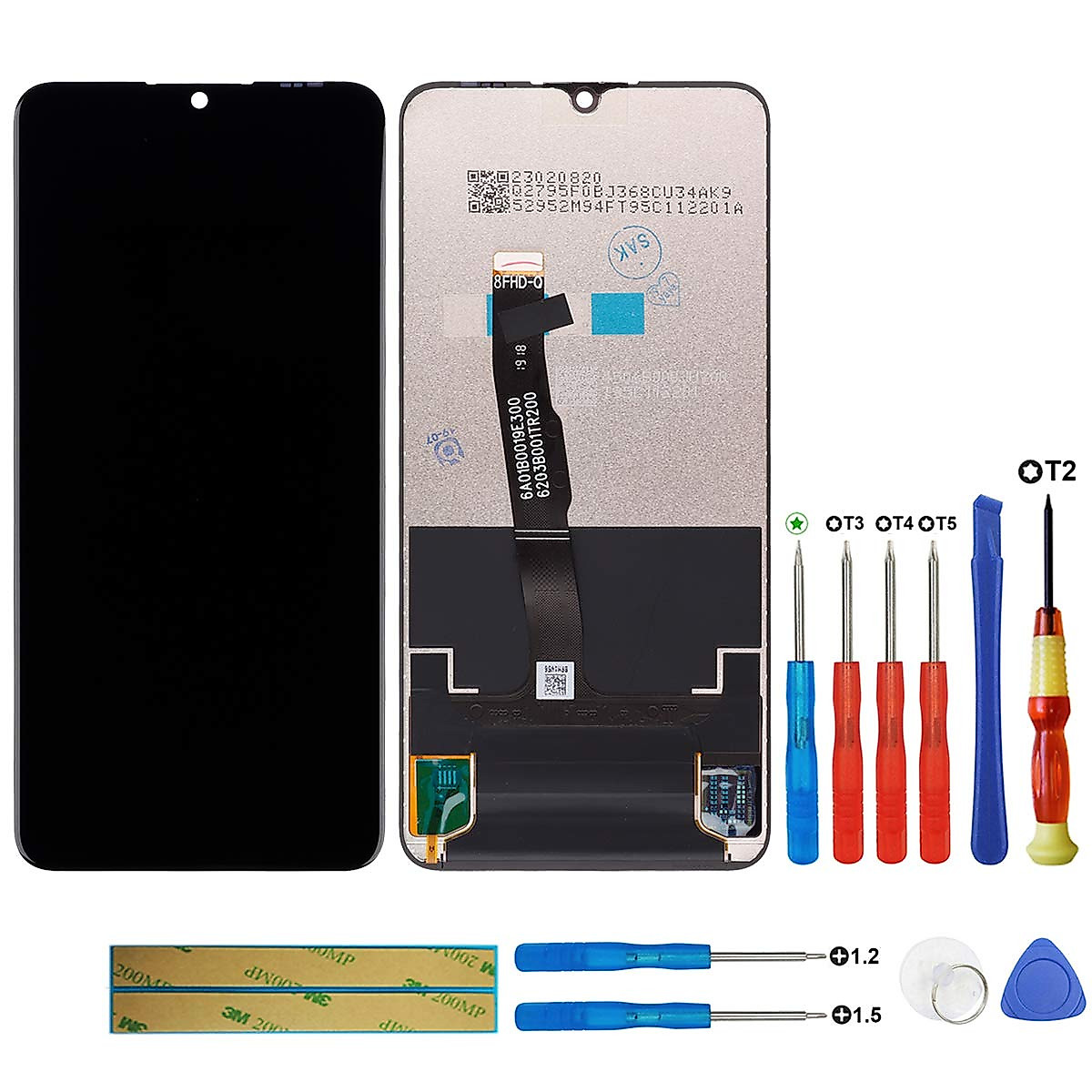 SWARK LCD Compatible with Huawei P30 Lite MAR-L21 MAR-LX3 MAR-LX1 MAR-LX1M MAR-L2J/ Nove 4e 6.15" Display Digitizer Touch Screen Assembly (Black) + Tools