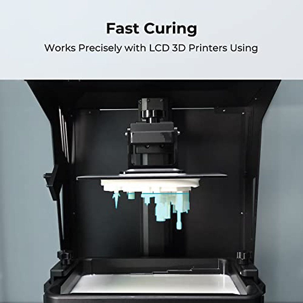 Creality 3D Printer Resin,1KG 405nm UV Curing Resin with High Precision Low Odor Quick Curing Standard Photopolymer Resin for LCD 3D Printers (Clear)