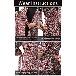 PRETTYGARDEN Women's Bohemian Dress Wrap V Neck Long Sleeve High Split Flowy Ruffle Floral Maxi Dress with Belt (Green, Medium)