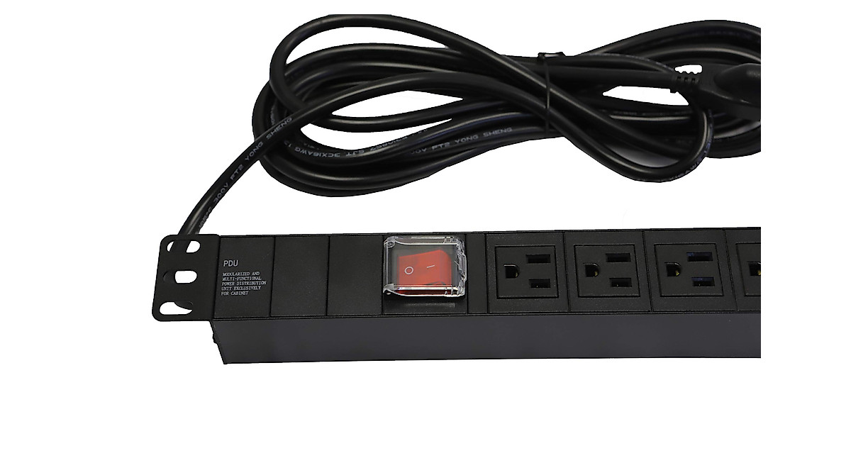 Rack Mount Network PDU Power Strip with 8 Outlets & 12ft Cord