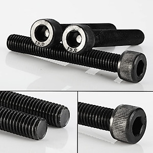 3/8-16 x 1-1/4" Socket Head Cap Screws Cap Bolts, 12.9 Grade Alloy Steel Black Oxide, UNC Coarse Thread Fully Threaded, 10 PCS