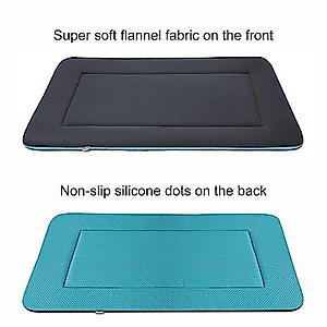 Magic Dog Large Dog Bed Soft Dog Crate Pad Mat, 42-Inch Washable Comfy Kennel Pad with Anti Slip Bottom Pet Sleeping Beds, Dark Grey