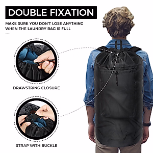 120L Extra Large Heavy Duty Laundry Backpack Bag, Washable Travel Laundry Bags with Shoulder Straps, College Students Laundromat Dorm Room Essentials, Dirty Clothes Hamper Bag for Camping