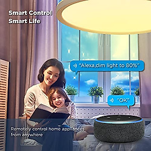 BestLuz Smart Ceiling Light Front RGBW 3000K 12 inch Flush Mount Ceiling Light Dimmable Alexa/Google Assistant/App Control Color Changing LED Ceiling Light Fixture for Living Room & Bedroom