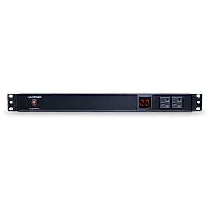 CyberPower PDU20M2F8R Metered PDU, 100-125V/20A (Derated to 16A), 10 Outlets, 1U Rackmount, 15 Foot Power Cord