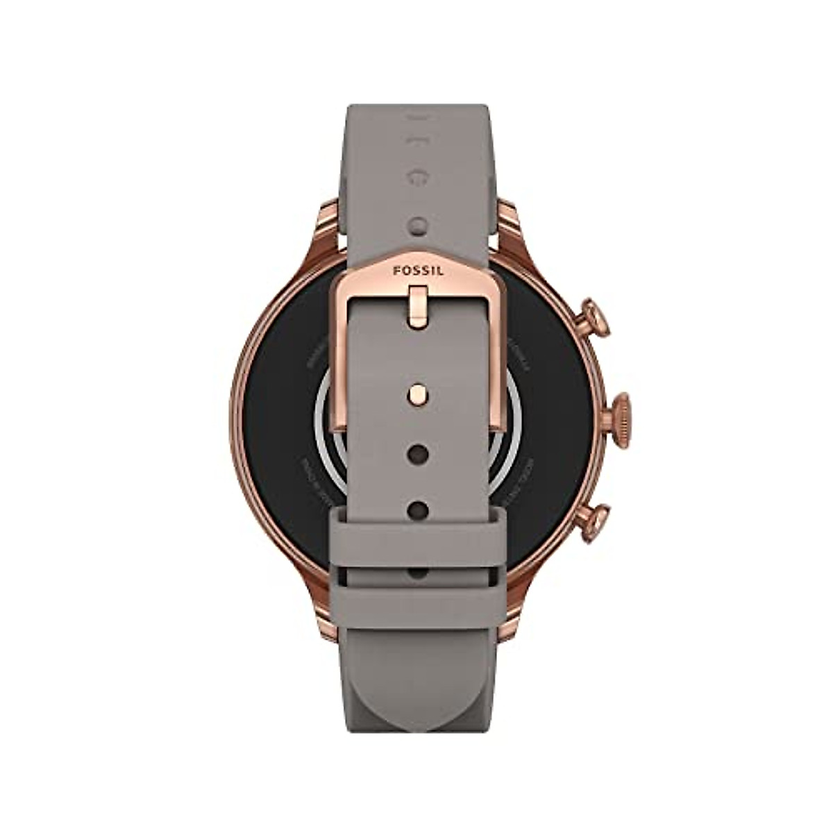 Fossil Unisex Gen 6 42mm Stainless Steel and Leather Touchscreen Smart Watch, Color: Rose Gold, Taupe (Model: FTW6079V)