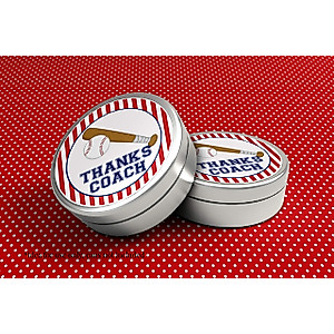 Baseball Team Coach Appreciation Thank You Sticker Labels, 40 2" Party Circle Stickers by AmandaCreation, Great for Envelope Seals & Gift Bags