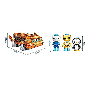 BASEPLATES for Age 6+ Building Block Ocean Adventure Octonauts GUP-G Mobile Speeders Launcher & Barnacles Kwazii Peso 378pcs Building Brick Set-No Package Box (3706)