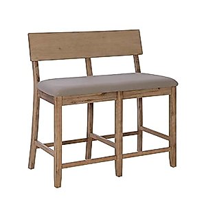 Linon Jorissen Counter Height Bench Gray Wash