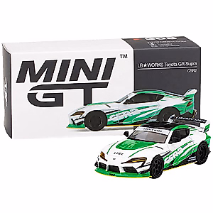 TSM Model GR Supra CSR2 LB Works RHD (Right Hand Drive) White & Bright Green w/Black Top Ltd Ed to 3000 pcs 1/64 Diecast Model True Scale Miniatures MGT00308