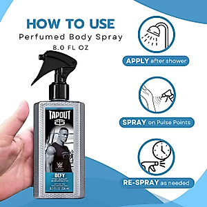 Tapout Defy Body Spray Perfume for Men – Refreshing Fragrance, 8 Ounces