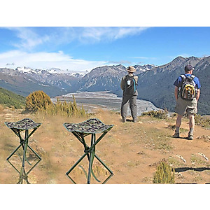 JSHANMEI Camping Stool Portable Folding Stool for Outdoor Hiking Fishing Travel Deluxe 4 Leg, Support 300 lbs