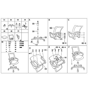 Geniqua Ergonomic Mid Back Support Mesh Computer Task Chair Adjustable Height Rolling Swivel for Work, Home Office, Black