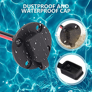 CERRXIAN 0.3m 12AWG SAE Mount Panel Solar Cable, SAE 2 Pin Socket Sidewall Port Cord with O Ring(2-Pack)(1a-1a)