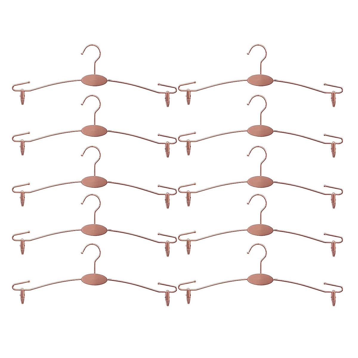 SUNTRADE Metal Underwear Bra Rack, Durable Pants Clothes Hangers with Clips,for Lingerie Shop Display, 10pcs (Rose Gold-B1)