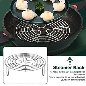 Round Steamer Rack and Cooling Rack,Stainless Steel Pot Trivet, Wire Steamer Kettle Rack Holder, Fit For Pots Cookware Pressure Cooker Pans Up, 8-Inches (size:16x4cm)