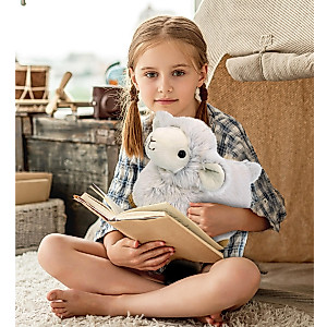 DolliBu White Sheep Plush Toy - Super Soft Sheep Stuffed Animal for Girls and Boys, Cute and Cuddly Farm Stuffed Animal, Realistic Stuffed Sheep Plush Gift, Decor for Baby, Kids, Adults - 11.5 Inches