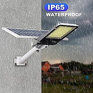 BUYTHA Solar Street Light, Outdoor Waterproof 100000LM Dusk to Dawn 1200W LED Super Bright Street Lights Solar Powered with Remote Control for Parking Lot Patio,Yard and Garage