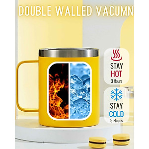 Onebttl Sunflower Gifts for Sunflower Lovers, 12oz Insulated Stainless Steel Coffee Mug with Lids, Best Sunflower Gifts for Best Friend, Christmas, Birthday