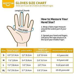 Kids Winter Warm Sports Gloves - Cold Weather Snow Youth Water-Resistant Cycling Glove for Running Riding Football, Touch Screen Thermal Children Mittens Age 10 12 Years Boys Girls Black