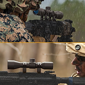 CVLIFE 4x32 Compact Rifle Scope Crosshair Optics Hunting Gun Scope with 20mm Free Mounts