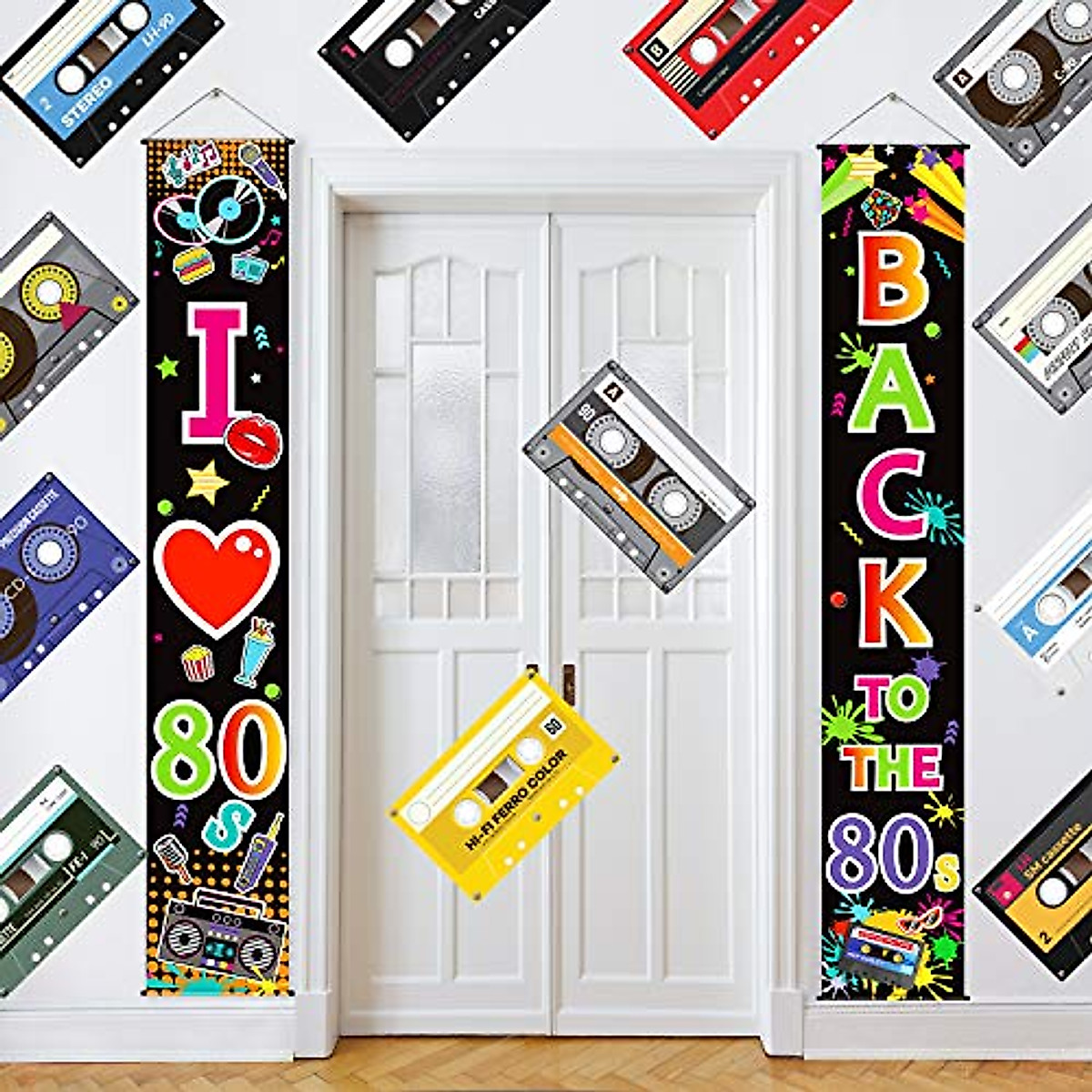 80s Party Decorations 80s Scene Setters Birthday Banner Backdrop I Love 80s Door Sign 1980s Theme Party Supplies