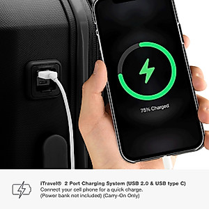 Traveler's Choice Pagosa Indestructible Hardshell Expandable Spinner Luggage, Black, Carry-on 22-Inch