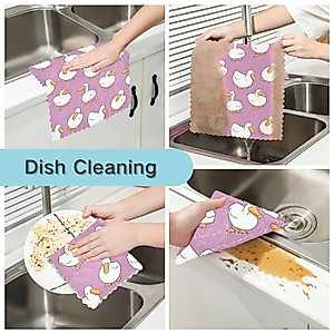 FRODOTGV Hand Drawn Cartoon Duck Car Cleaning Cloth Door Tea Towels Kitchen Printed Terry Dish Cloths for Kitchen Kitchen Hand Towels Coffee