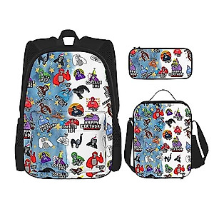 Moare Gorilla Tag Backpacks Set with Backpacks Lunch Bag Pencil Case Pencil Bag