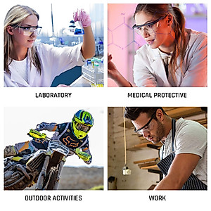 WOOLIKE 2-Pack Safety Glasses with Anti-fog lens Protective Eyewear Adjustable Frame Safety Glasses