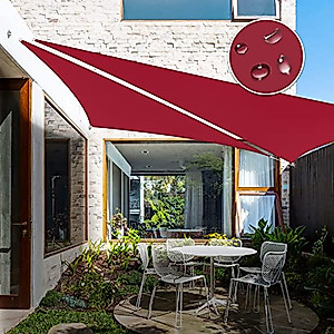 Windscreen4less Right Triangle Red 16'x16'x22.6' Terylene Waterproof Sun Shade Sail UV Sesistant Canopy Awning Shelter Fabric for Patio Yard Lawn Garden Outdoor Activities - Customized Sizes