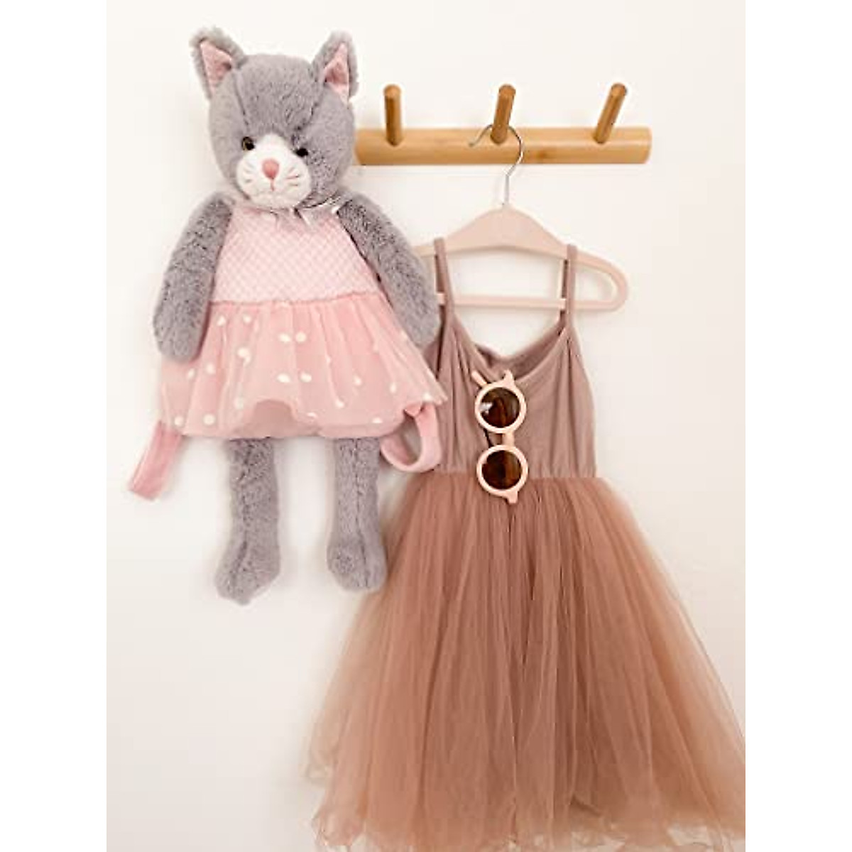 MON AMI Celeste Cat Soft Plush Backpack, Toddler Backpack, Kids Backpack, Adjustable Straps & Zipper Storage Compartment, Travel Backpack,Gift for Kids, Pre-School, Daycare, 21", Valentine's Day Gift