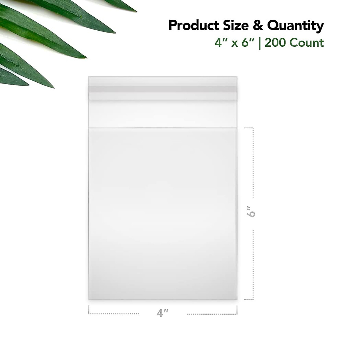 Seal Fresh Self Sealing Cellophane Bags - 4" x 6" (200 Count) - Clear Plastic Resealable Cello Bag - Cellophane Treat Bags, Cookie Bags for Packaging, Candy bags, Cello Bags, Pastry Bags